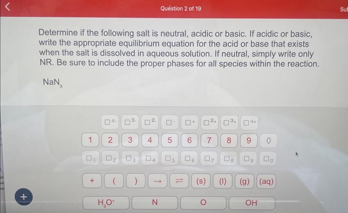 Solved Determine if the following salt is neutral, acidic or | Chegg.com
