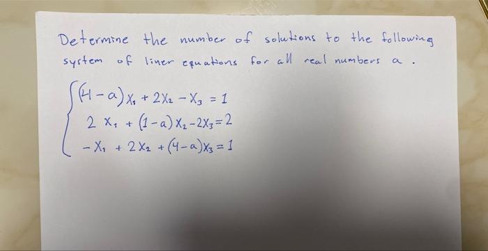 Solved Determine the number of solutions to the following | Chegg.com