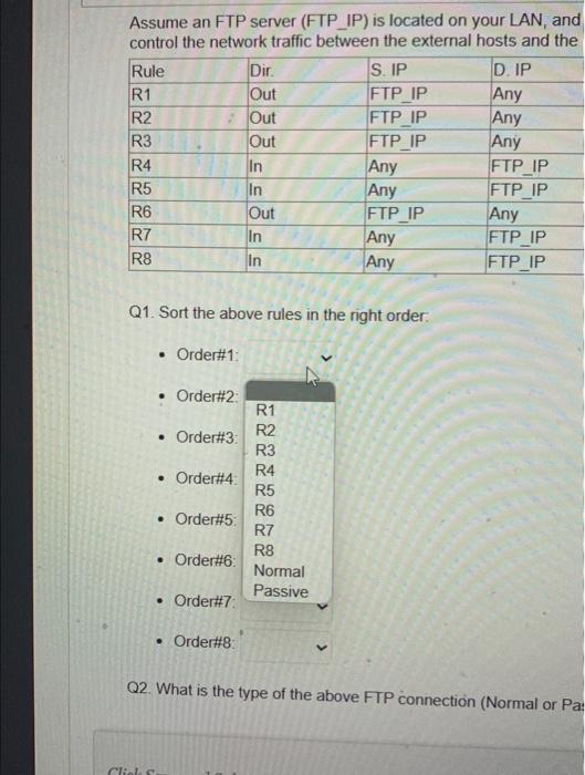Solved Assume an FIP server (FIP IP) is located on your LAN, | Chegg.com