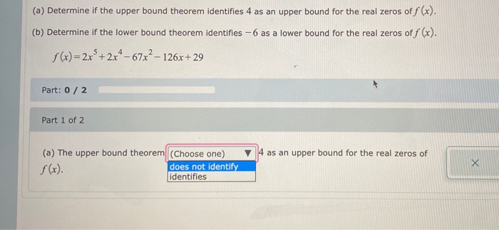 Solved (a) Determine if the upper bound theorem identifies 4 | Chegg.com