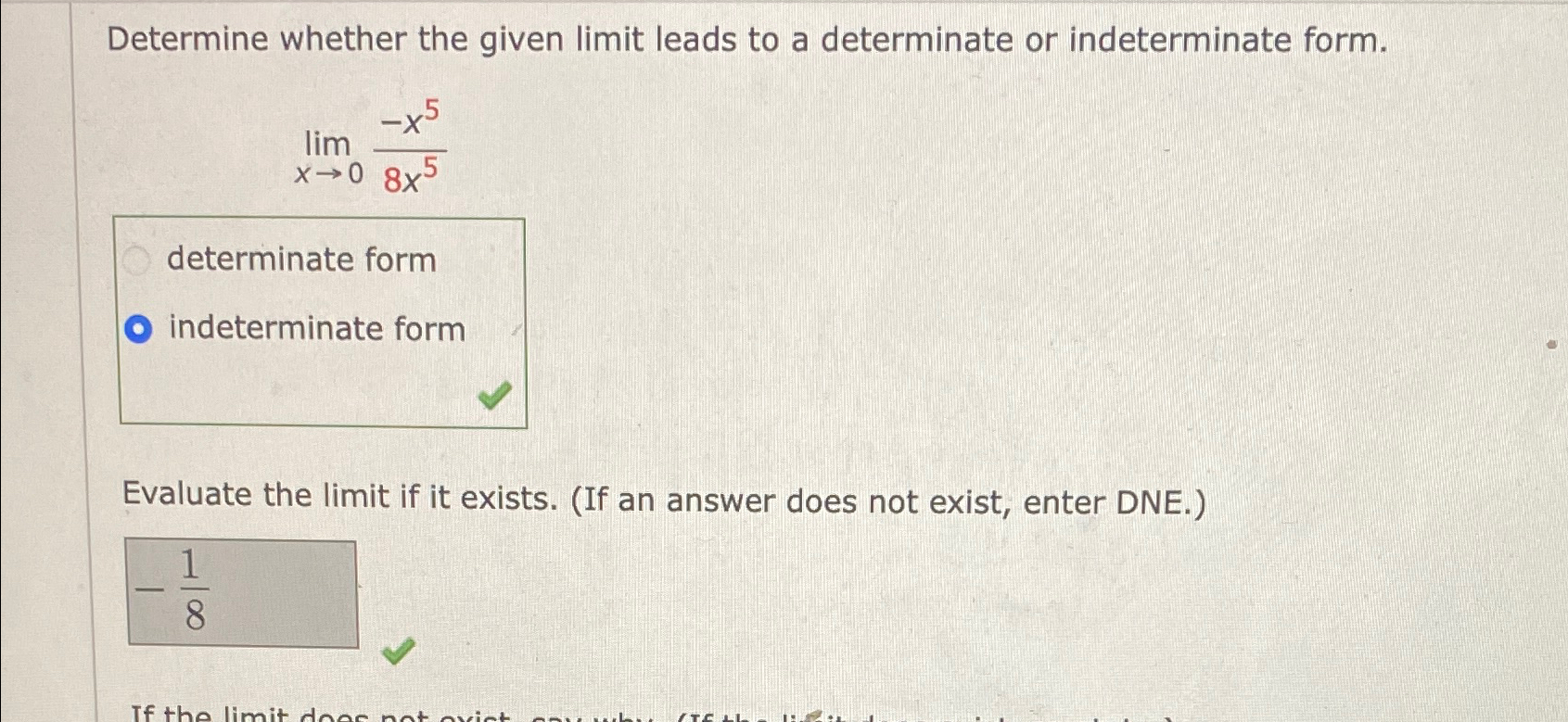 Solved Determine whether the given limit leads to a | Chegg.com