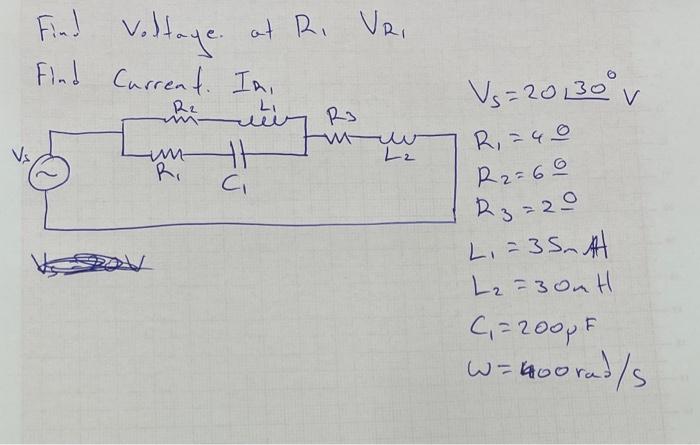 Solved Fin! Voltaye at R1VR1 Find Current. In, | Chegg.com