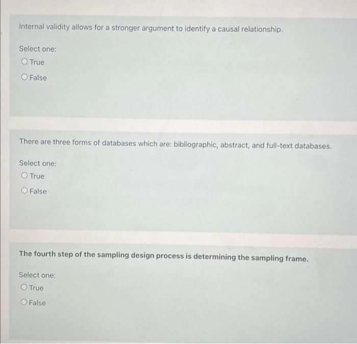 Solved Internal validity allows for a stronger argument to | Chegg.com