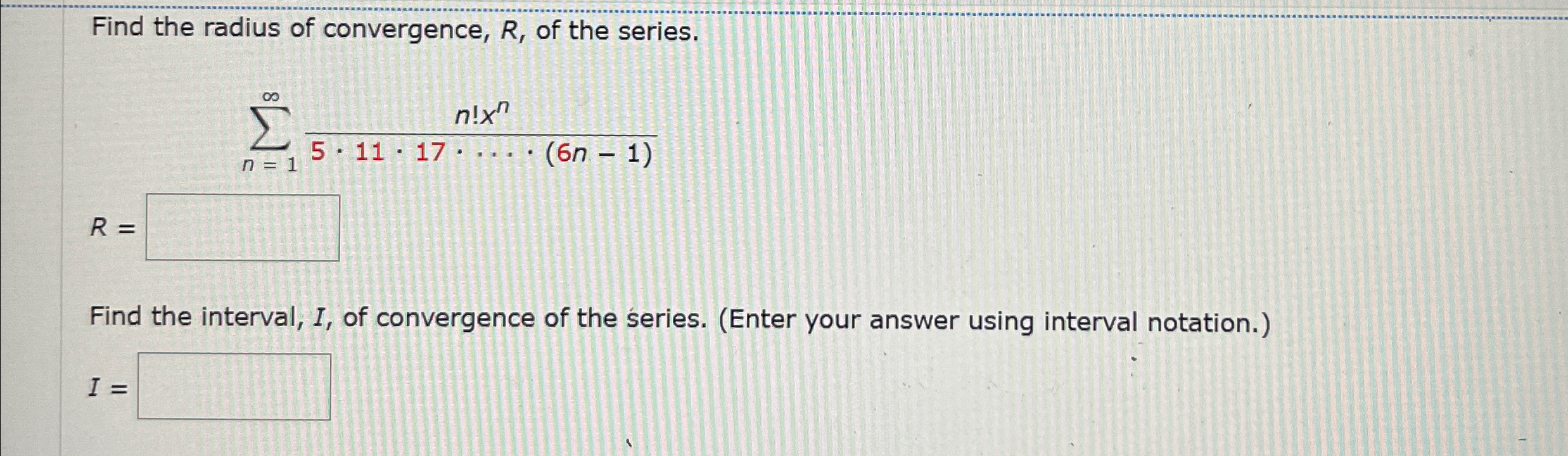 Find the radius of convergence, R, ﻿of the | Chegg.com