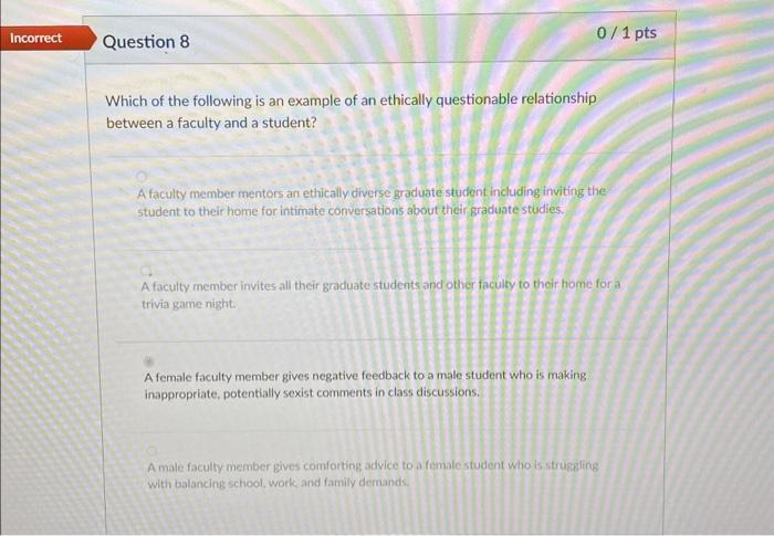 Solved Which of the following is an example of an ethically | Chegg.com