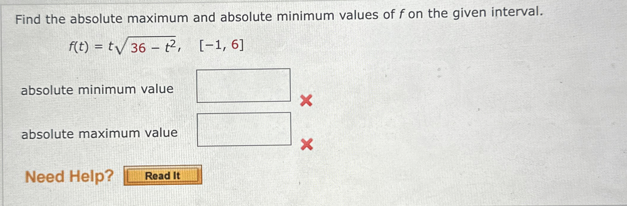 Solved by an EXPERT Find the absolute maximum and absolute minimum values | Chegg.com