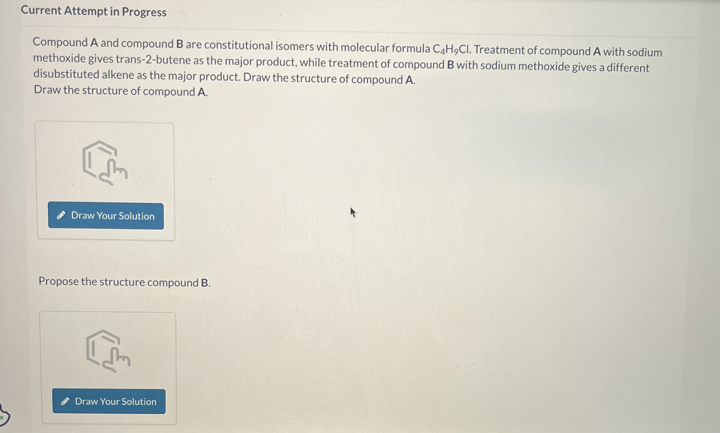Solved Current Attempt in ProgressCompound A and compound B | Chegg.com