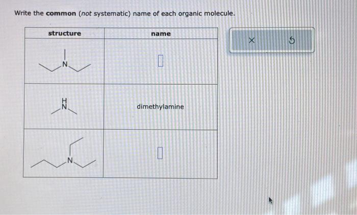 Solved Write the common (not systematic) name of each | Chegg.com