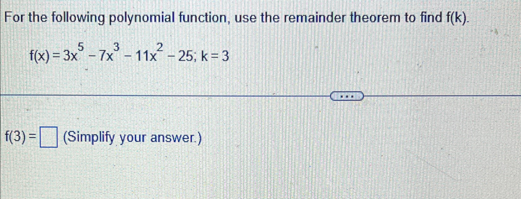 Solved For the following polynomial function, use the | Chegg.com