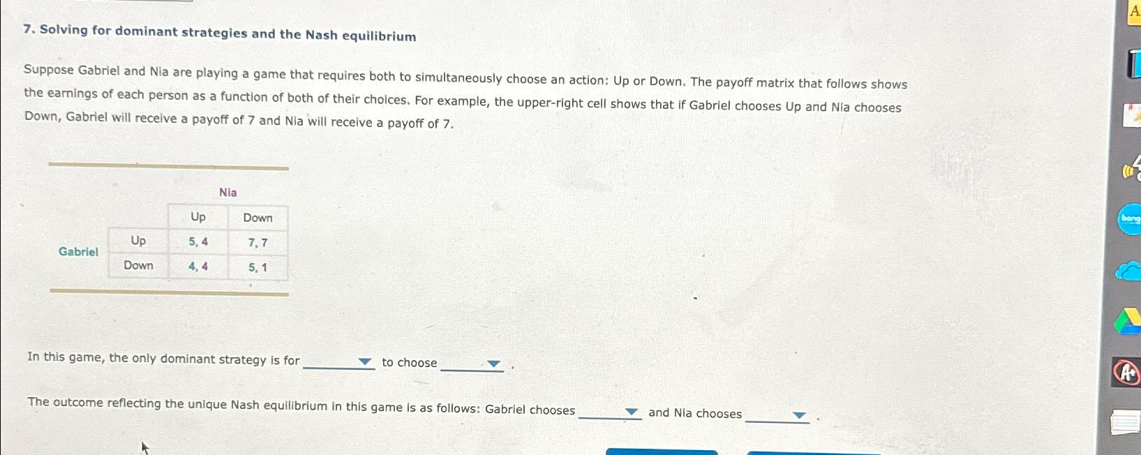 Solved Solving for dominant strategies and the Nash | Chegg.com