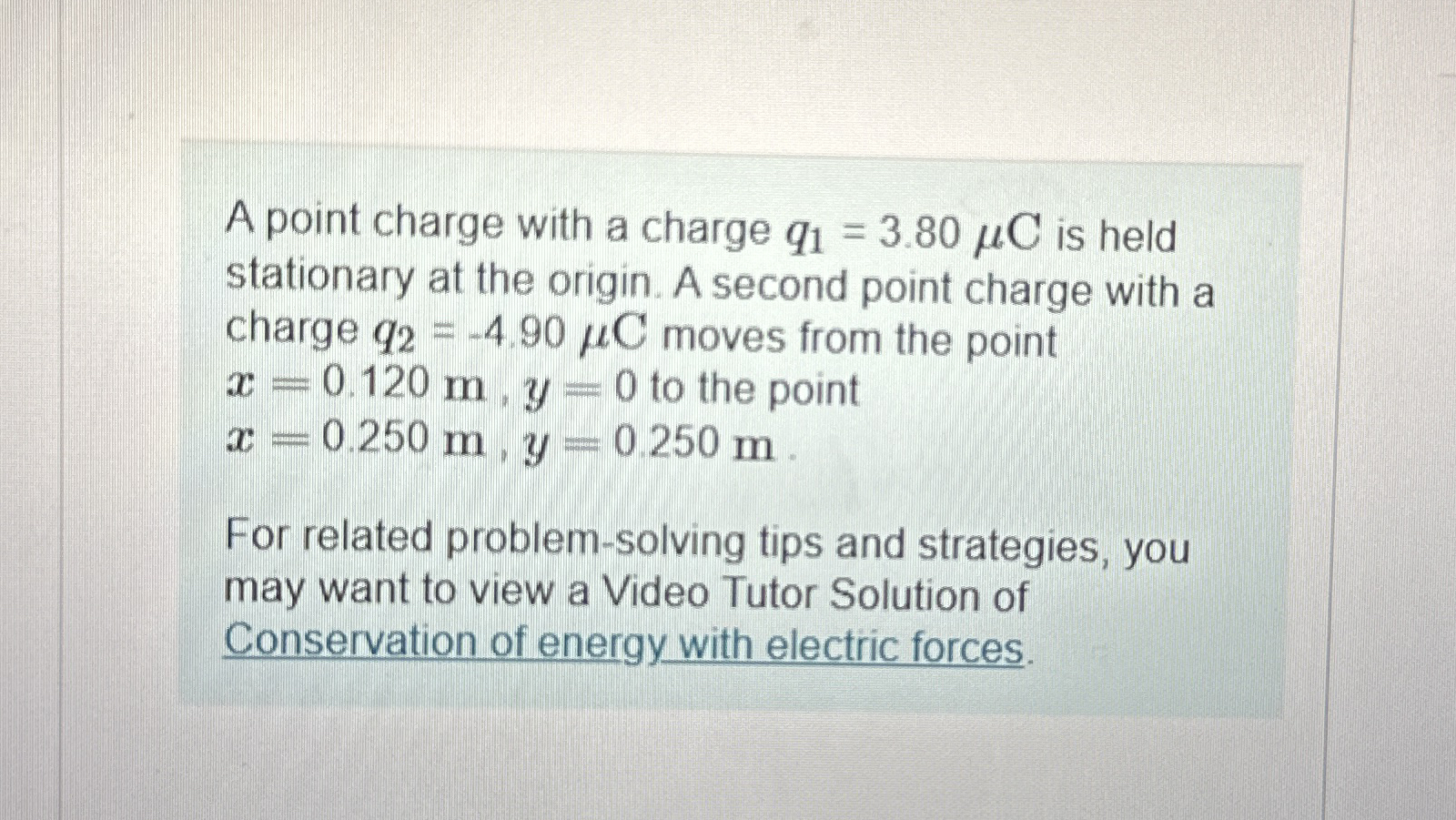 A point charge with a charge q1=3.80μC ﻿is | Chegg.com