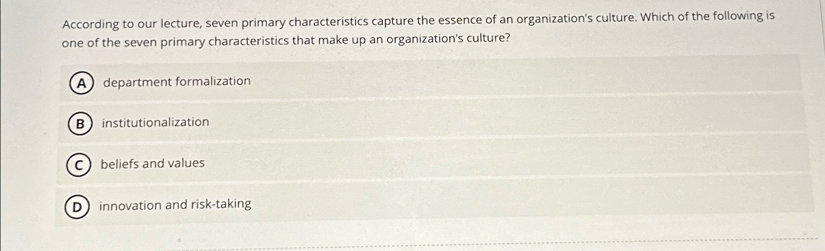 Solved According to our lecture, seven primary | Chegg.com