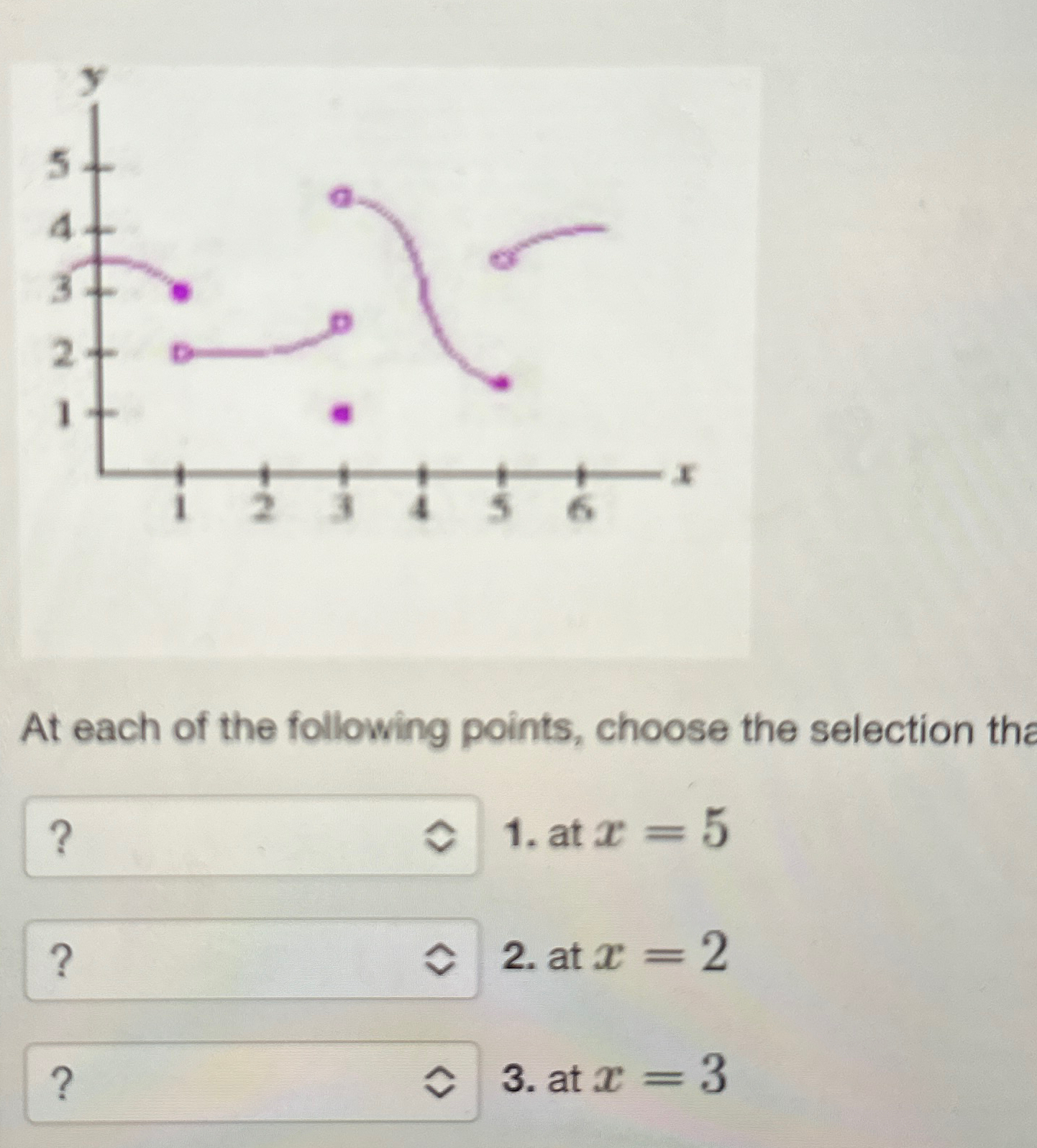 Solved At each of the following points, choose the selection | Chegg.com