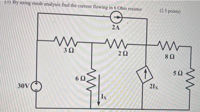 Solved (3) By using mesh analysis find the current flowina | Chegg.com