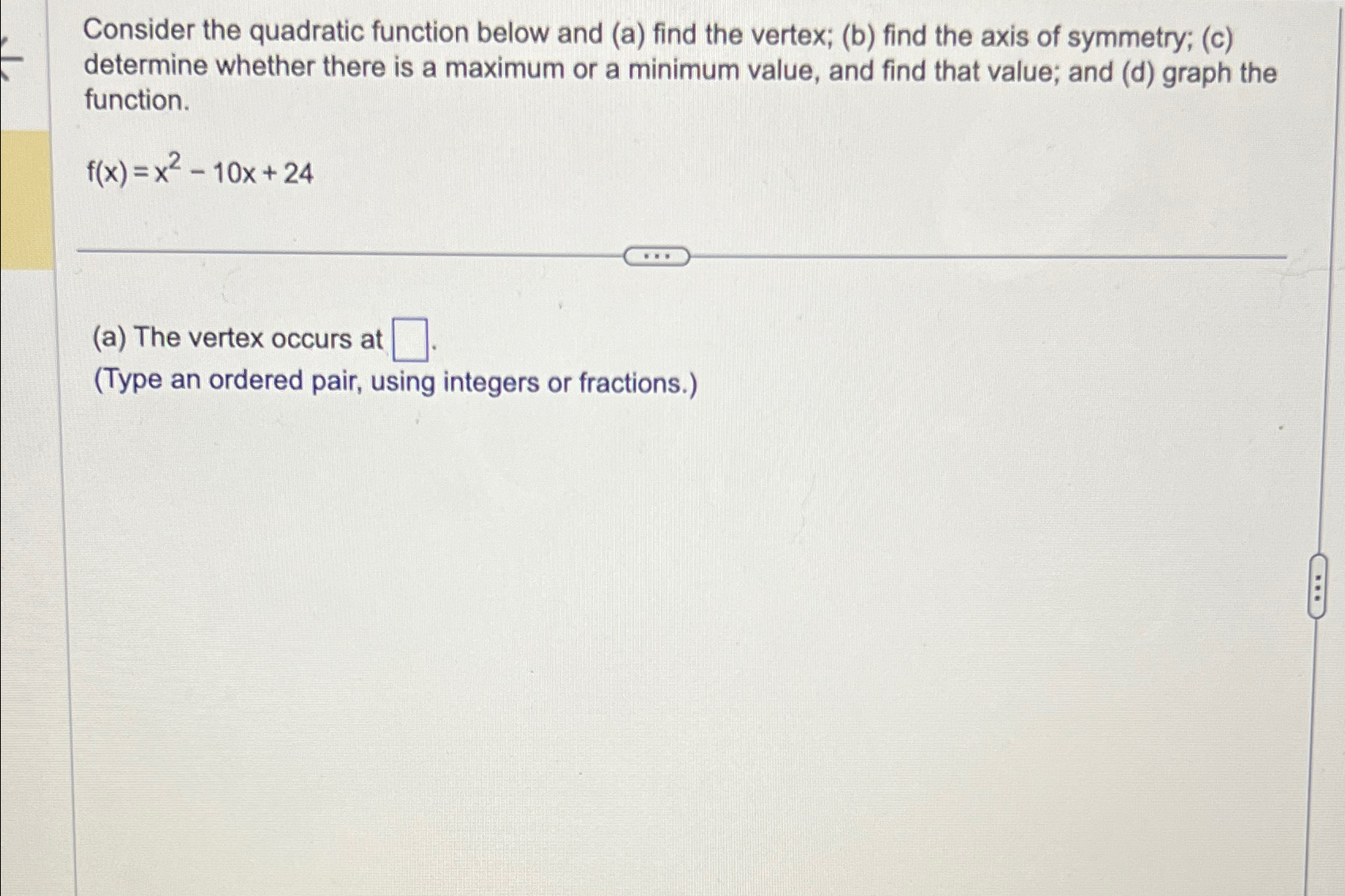 Solved Consider the quadratic function below and (a) ﻿find | Chegg.com