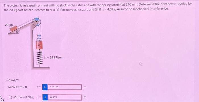 Solved The system is released from rest with no slack in the | Chegg.com