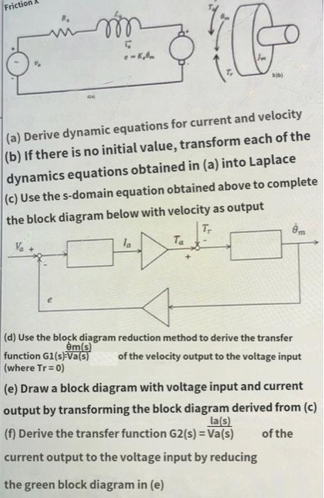 Solved (a) Derive dynamic equations for current and velocity | Chegg.com