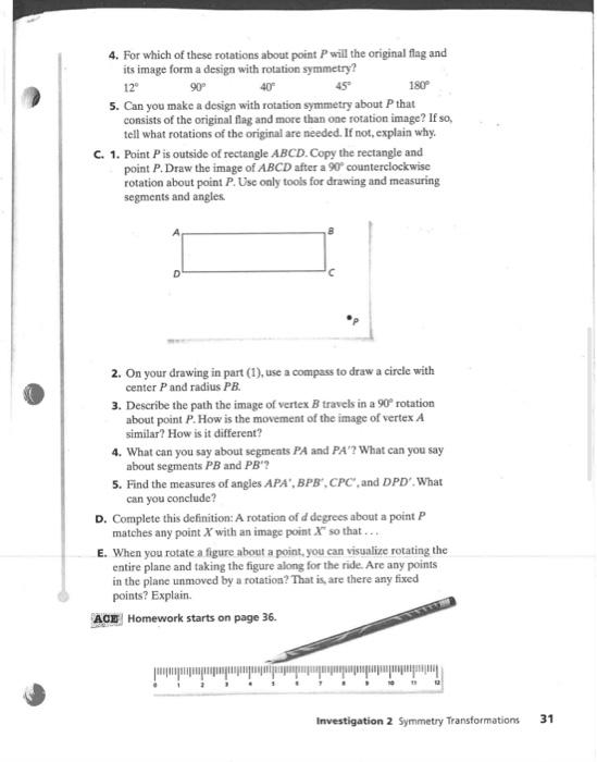 Solved 1 Describing Line Reflections Transformations that | Chegg.com