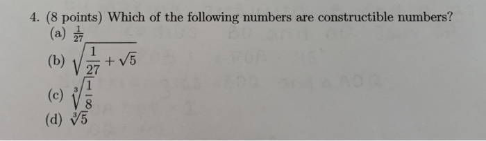Solved 4. (8 points) Which of the following numbers are | Chegg.com