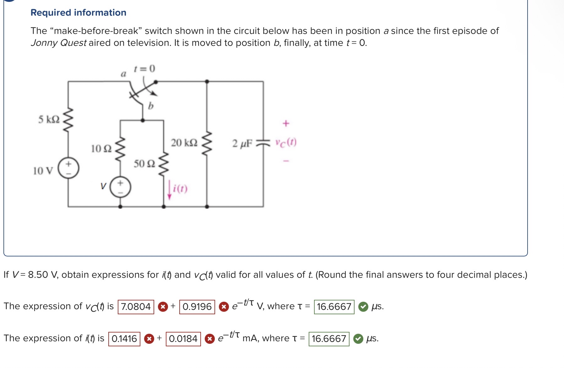 Solved Required informationThe "make-before-break" switch | Chegg.com