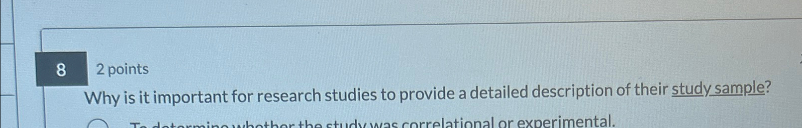 Solved 82 ﻿pointsWhy is it important for research studies to | Chegg.com