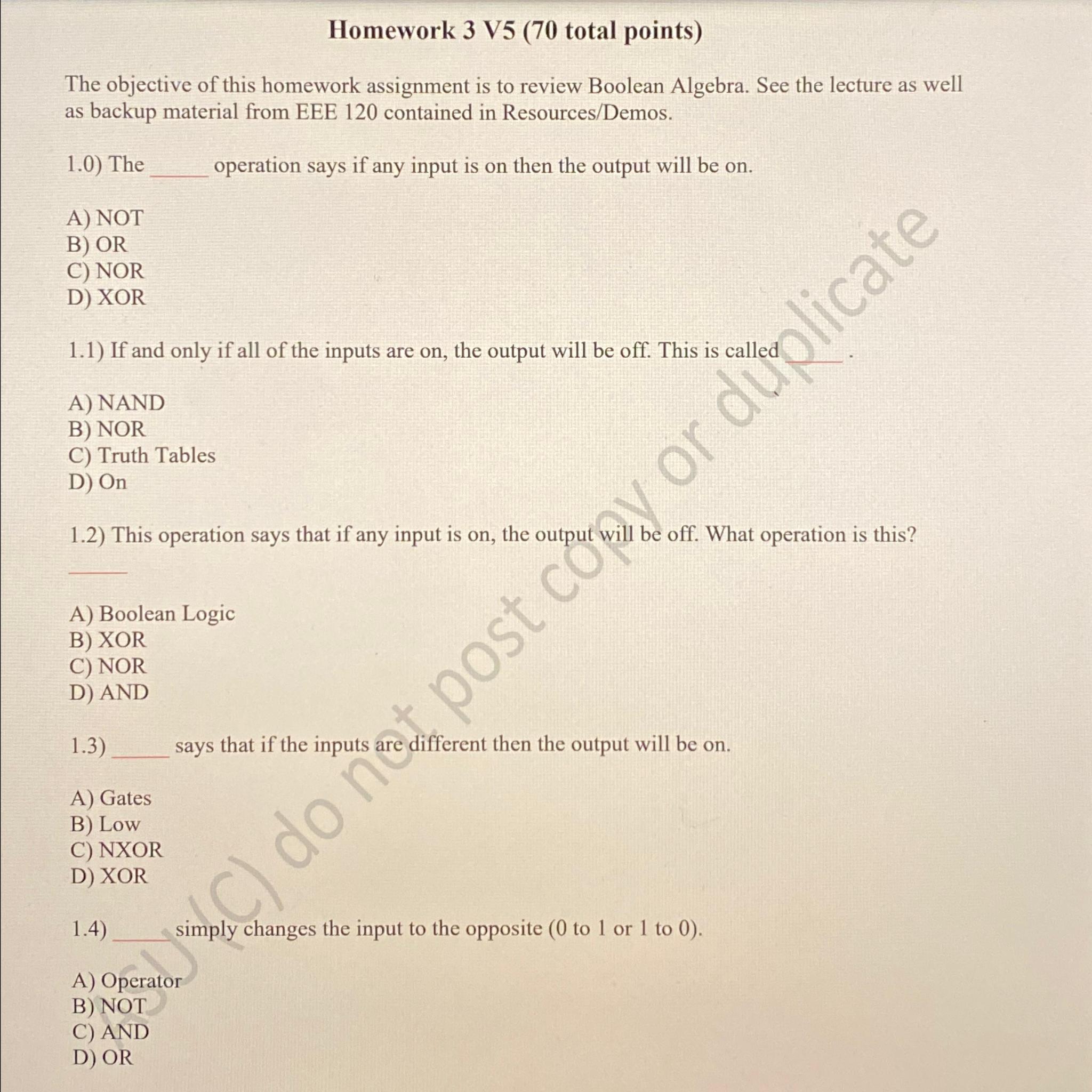 Solved Homework 3 ﻿v5 70 ﻿total Points The Objective Of