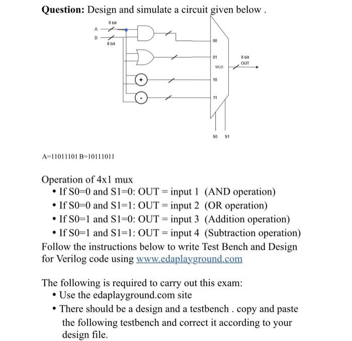 Question: Design and simulate a circuit given below. | Chegg.com