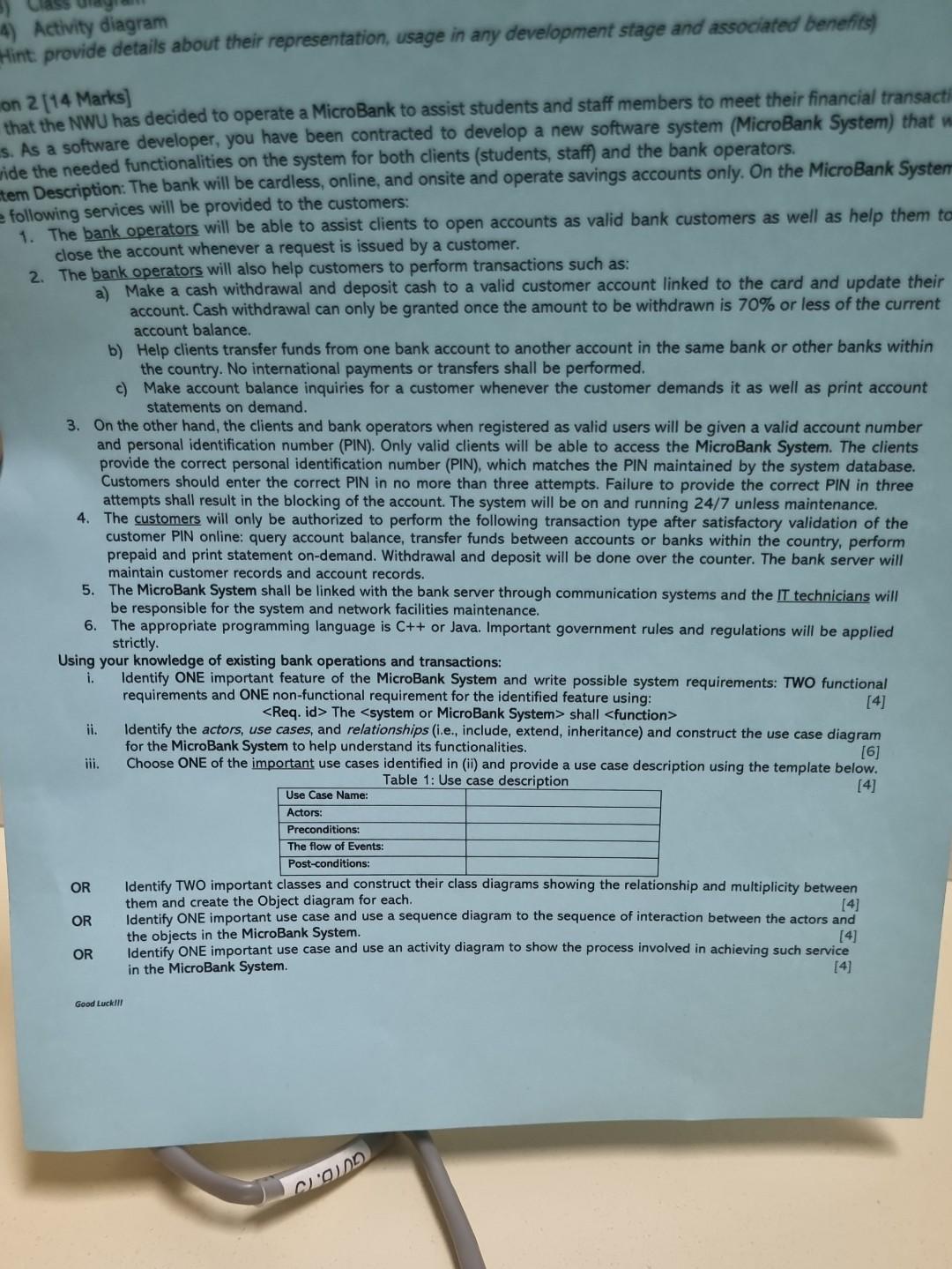 4) Activity diagram Hint provide details about their | Chegg.com