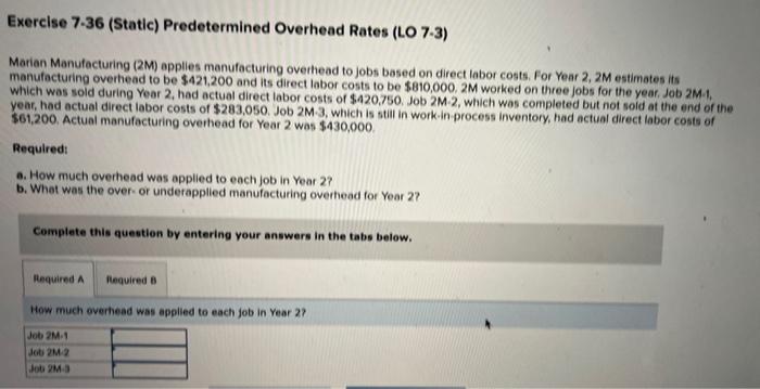 Solved Marian Manufacturing (2M) applies manufacturing | Chegg.com