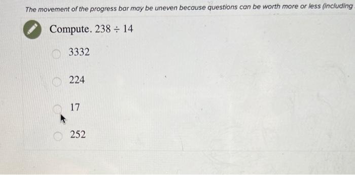 Solved The movement of the progress bar may be uneven | Chegg.com