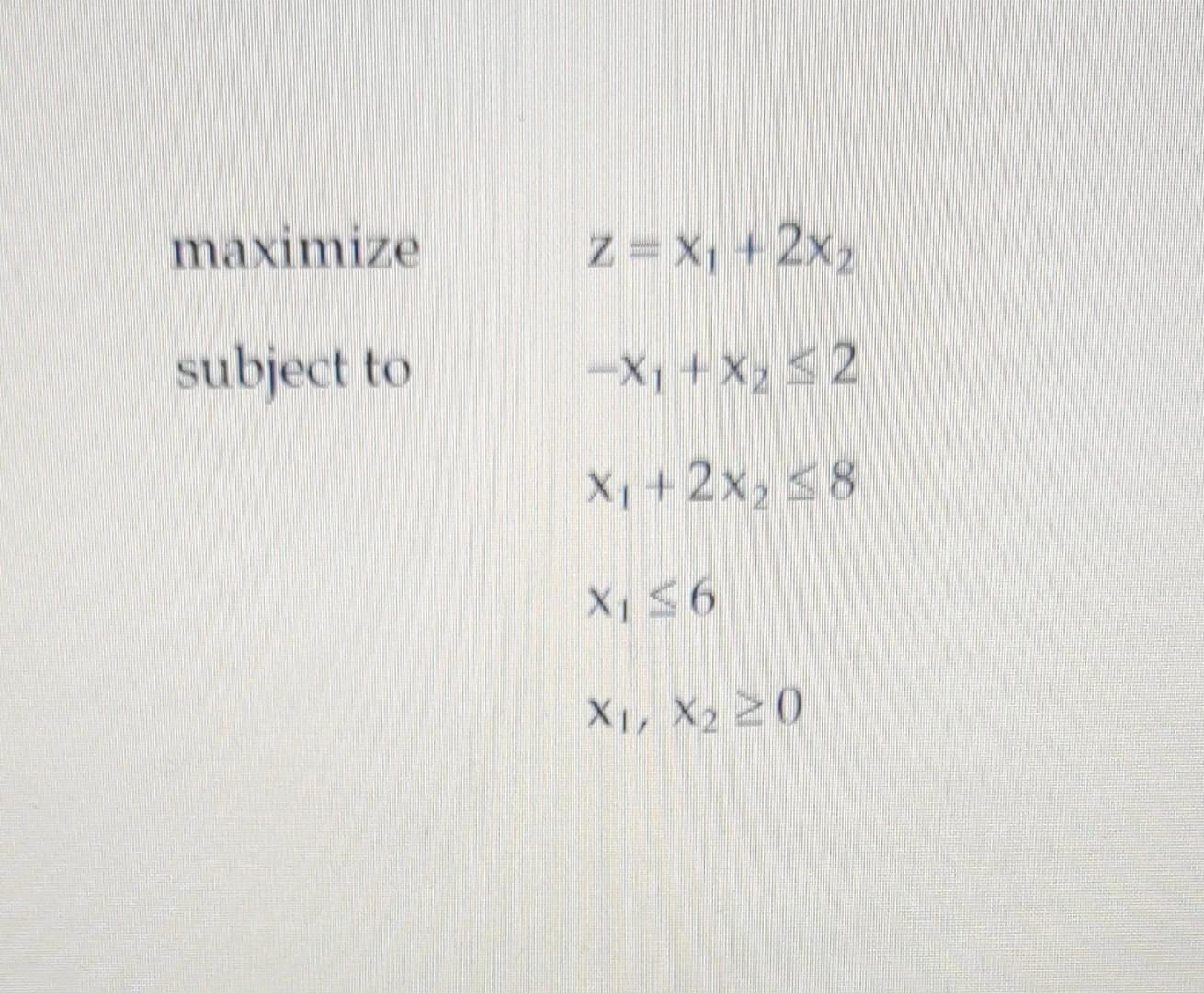 maximize z=x1+2x2 subject to | Chegg.com