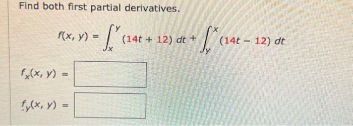Solved Find both first partial derivatives. | Chegg.com