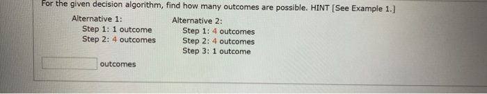 Solved For the given decision algorithm, find how many | Chegg.com