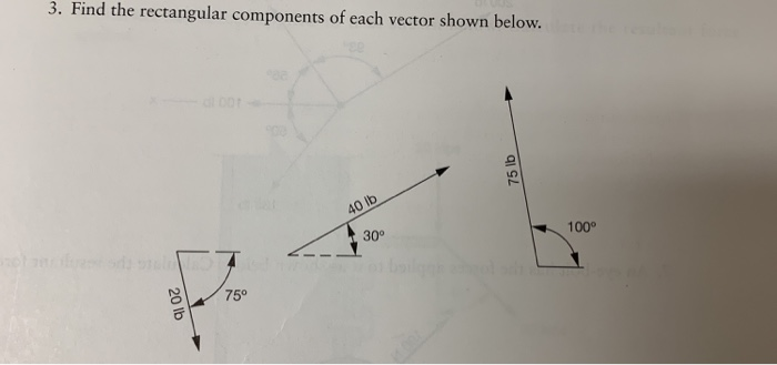 Solved 3. Find the rectangular components of each vector | Chegg.com