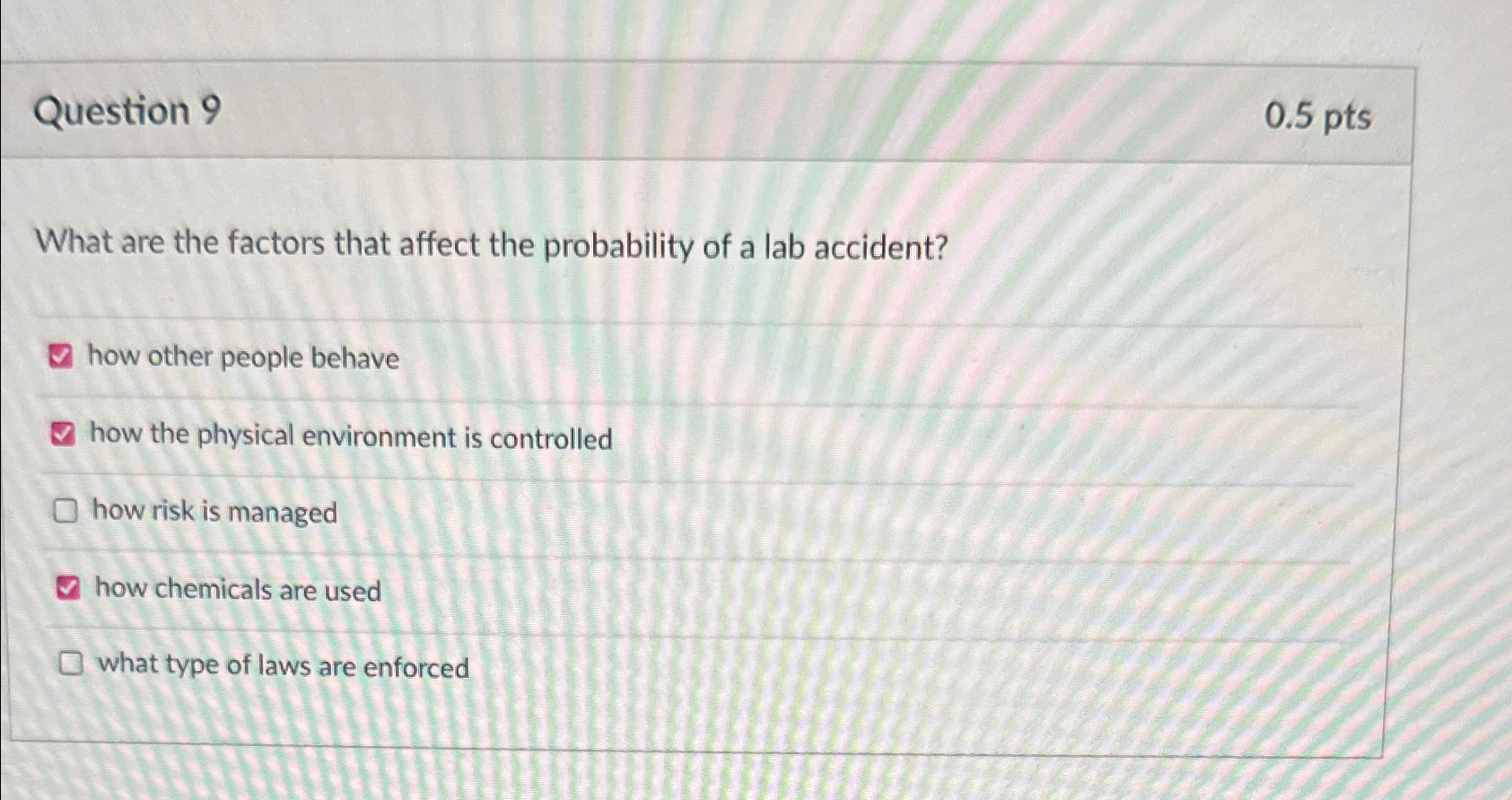 Solved Question 90.5ptsWhat are the factors that affect the | Chegg.com