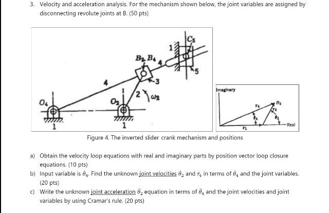Solved 3. Velocity and acceleration analysis. For the | Chegg.com