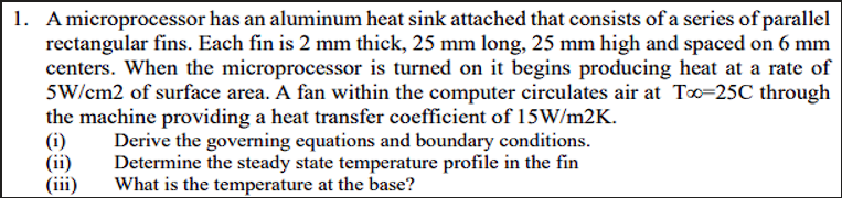 Solved A microprocessor has an aluminum heat sink attached | Chegg.com