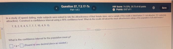 Solved 7,8,2,8,4,5,7,7,7,10,4,90 What is the contidence | Chegg.com