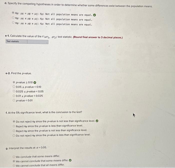 Solved A random sample of five observations from three | Chegg.com