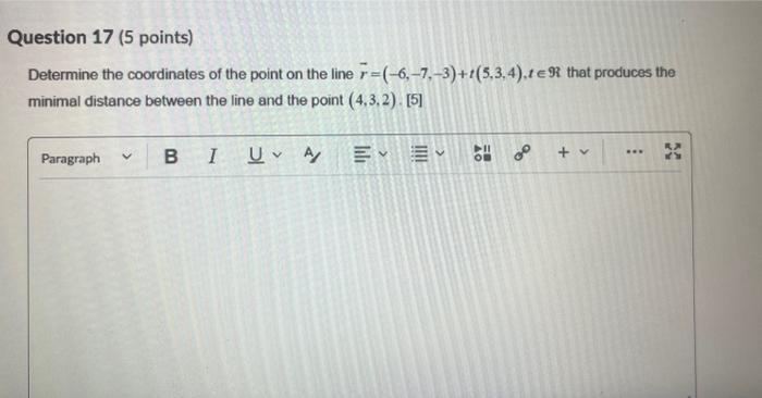 Solved Determine the coordinates of the point on the line | Chegg.com
