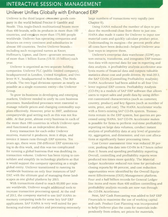 Solved year. INTERACTIVE SESSION: MANAGEMENT Unilever | Chegg.com