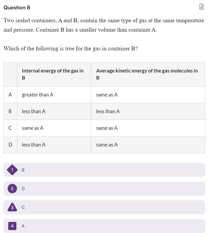 Solved Question 8Two sealed containers, A and B, ﻿contain | Chegg.com