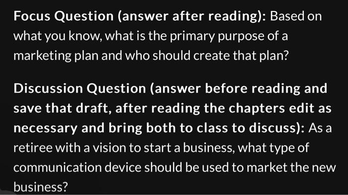 Solved Focus Question (answer after reading): Based on what | Chegg.com