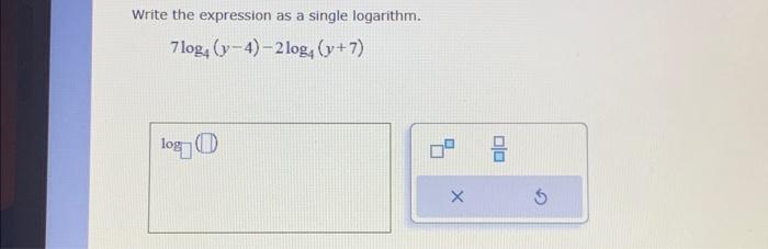 Solved Write the expression as a single logarithm. | Chegg.com