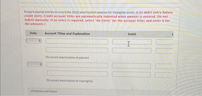 Solved Prepare journal entries to record the 2026 | Chegg.com