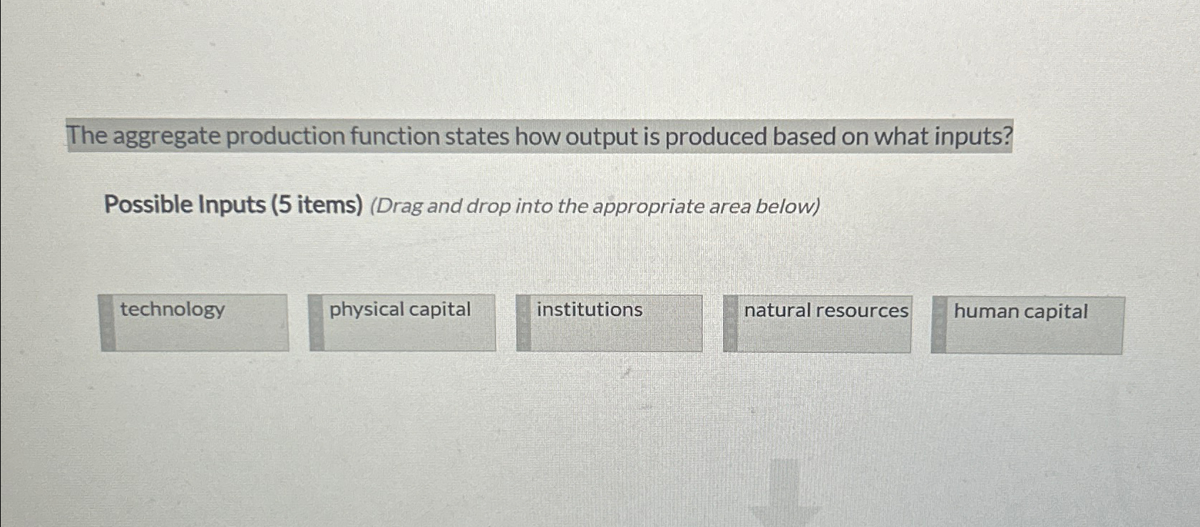 Solved The aggregate production function states how output | Chegg.com