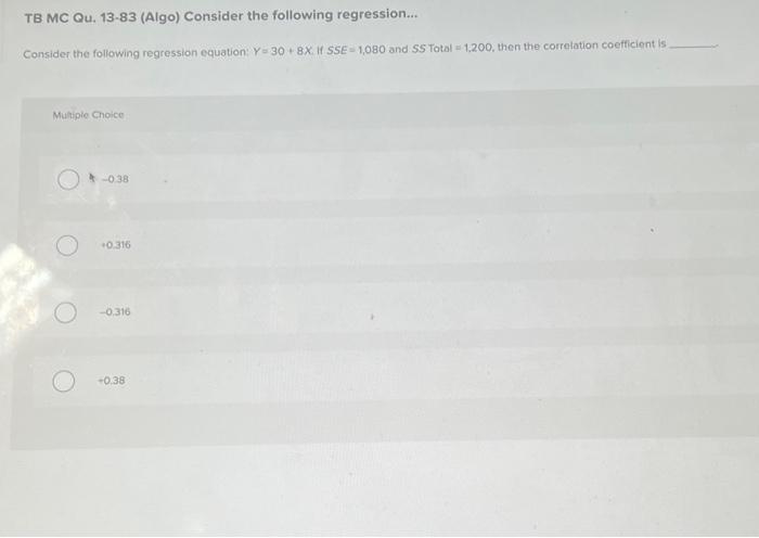 Solved TB MC Qu. 13-83 (Algo) Consider the following | Chegg.com Solved TB MC Qu. 13-83 (Algo) Consider the following | Chegg.com