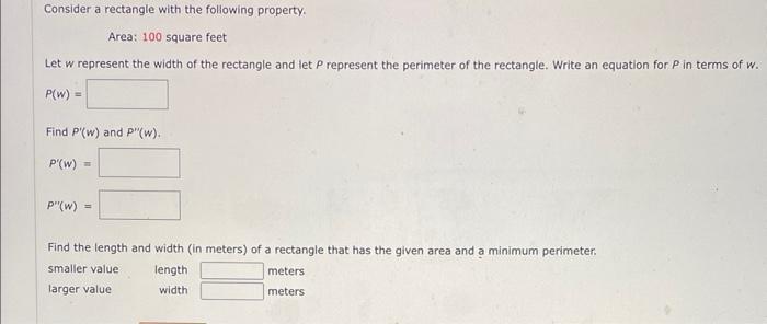 Solved Consider a rectangle with the following property. | Chegg.com