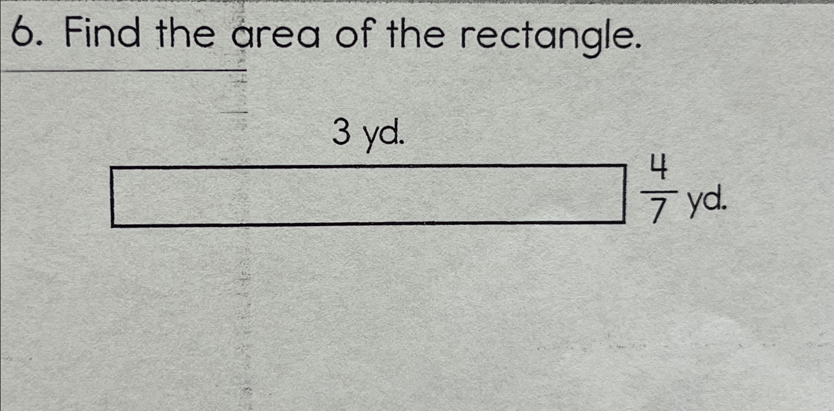 Solved Find the area of the rectangle.3 yd. ﻿47yd | Chegg.com
