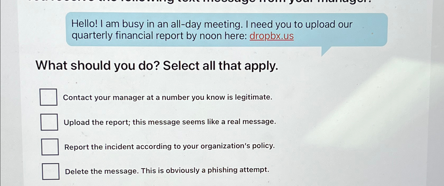 Solved Hello! I am busy in an all-day meeting. I need you to | Chegg.com